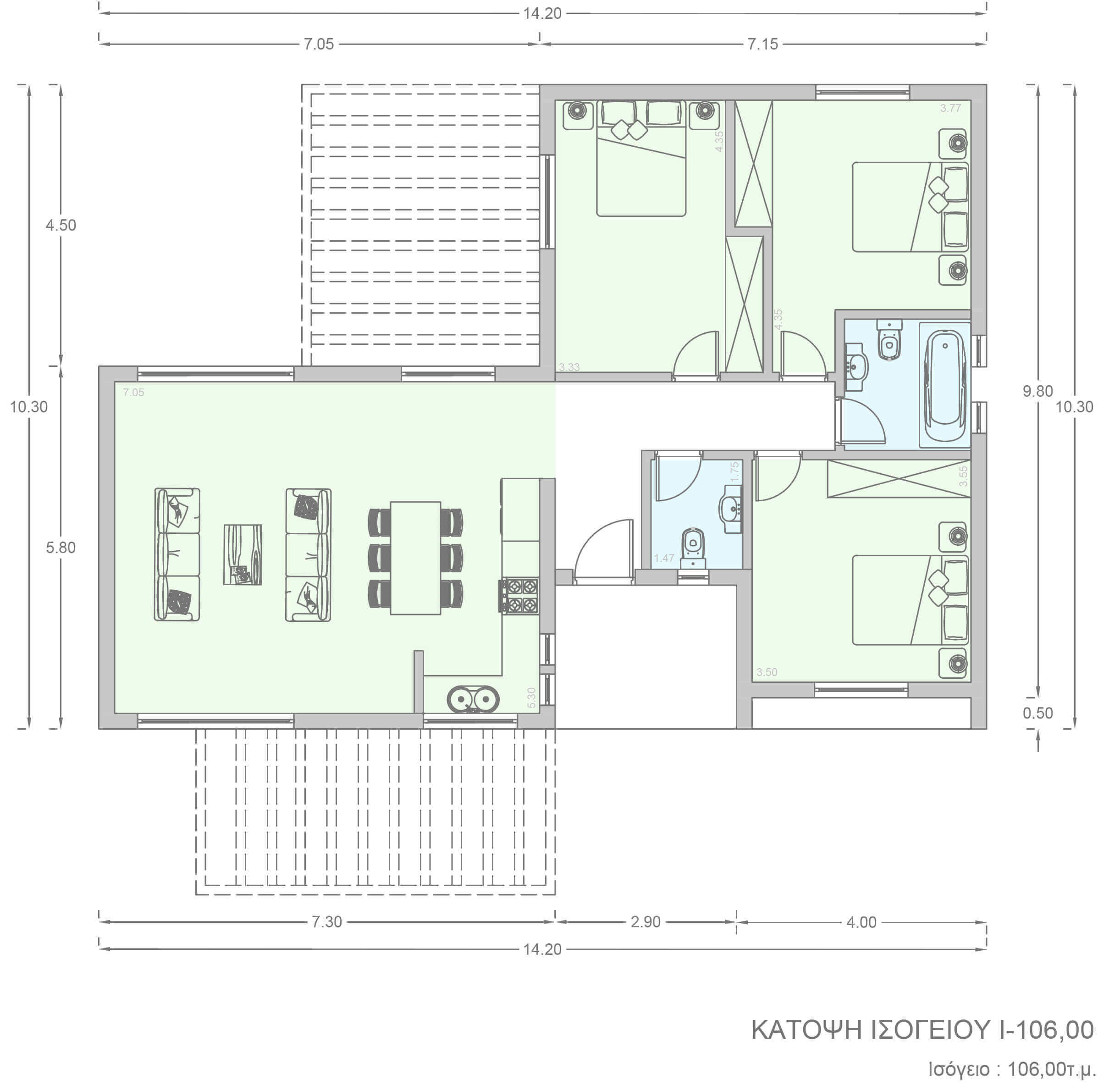 Ισόγεια Κατοικία 106 τ.μ. - Προκατασκευασμένα σπίτια | Προκατ | Ανδρουλάκης