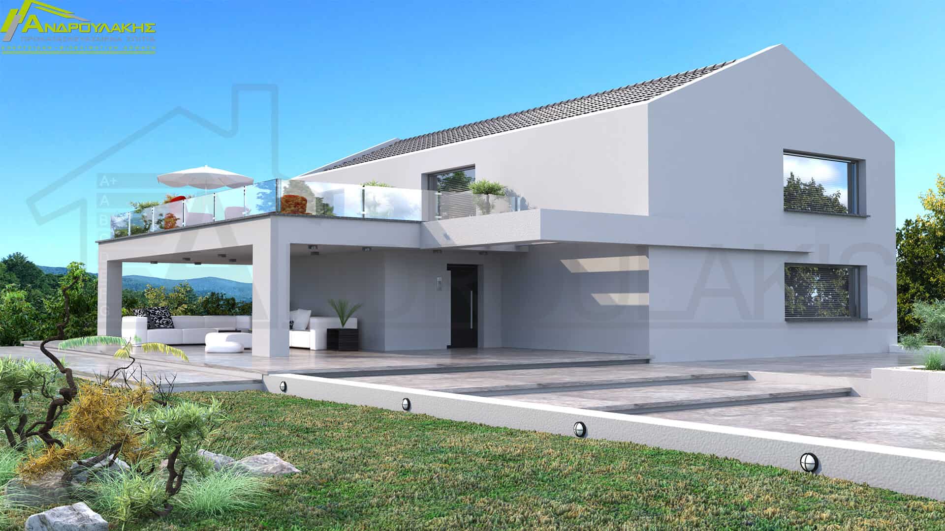 Διώροφη Κατοικία 124 τ.μ. - Προκατασκευασμένα σπίτια | Προκατ | Ανδρουλάκης