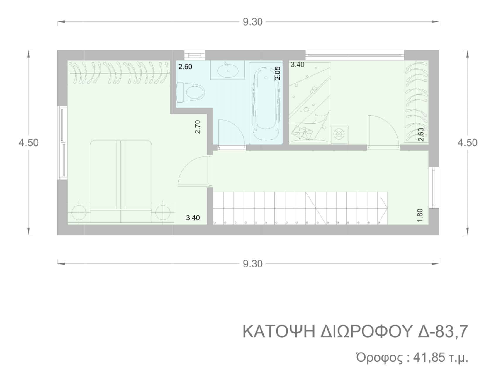 Διώροφη Κατοικία 83 τ.μ. - Προκατασκευασμένα σπίτια | Προκατ | Ανδρουλάκης