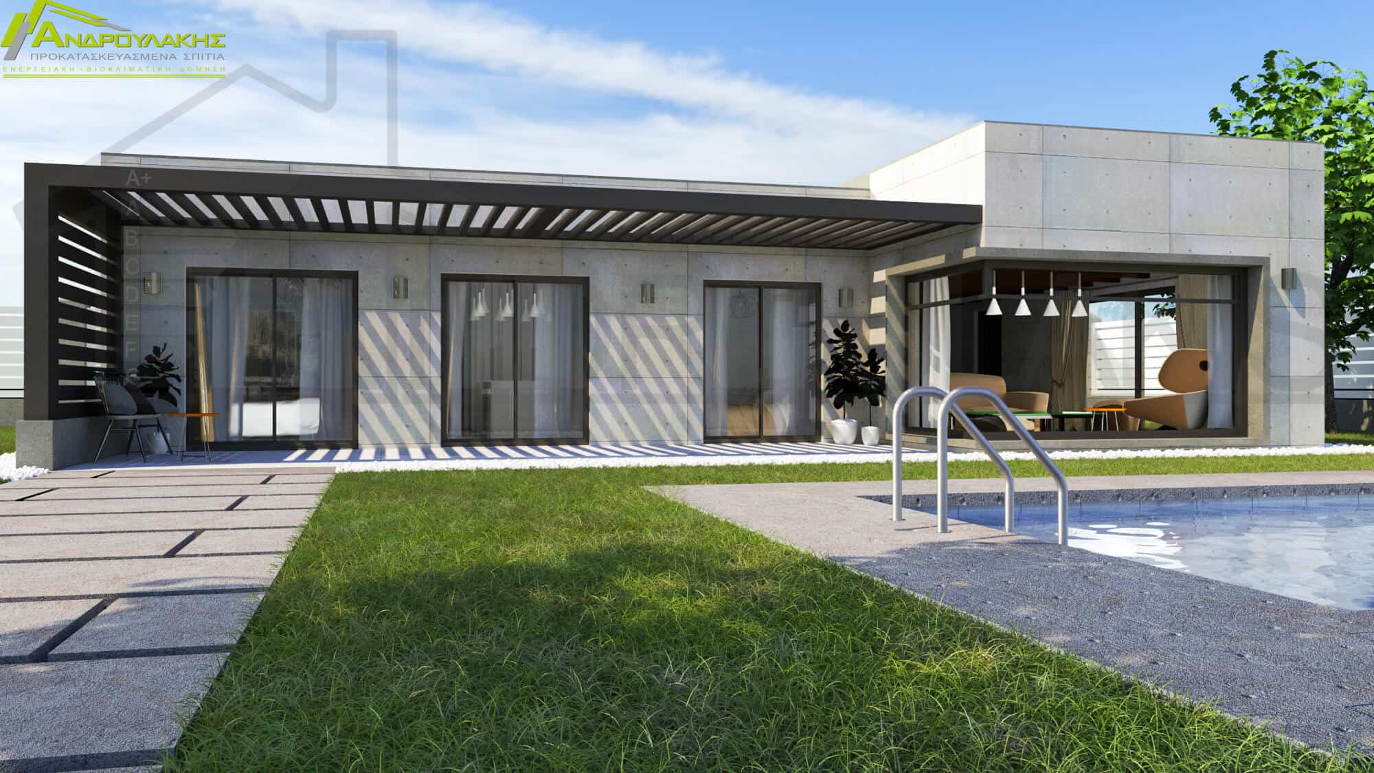 Ισόγεια Κατοικία 120 τ.μ. - Προκατασκευασμένα σπίτια | Προκατ | Ανδρουλάκης