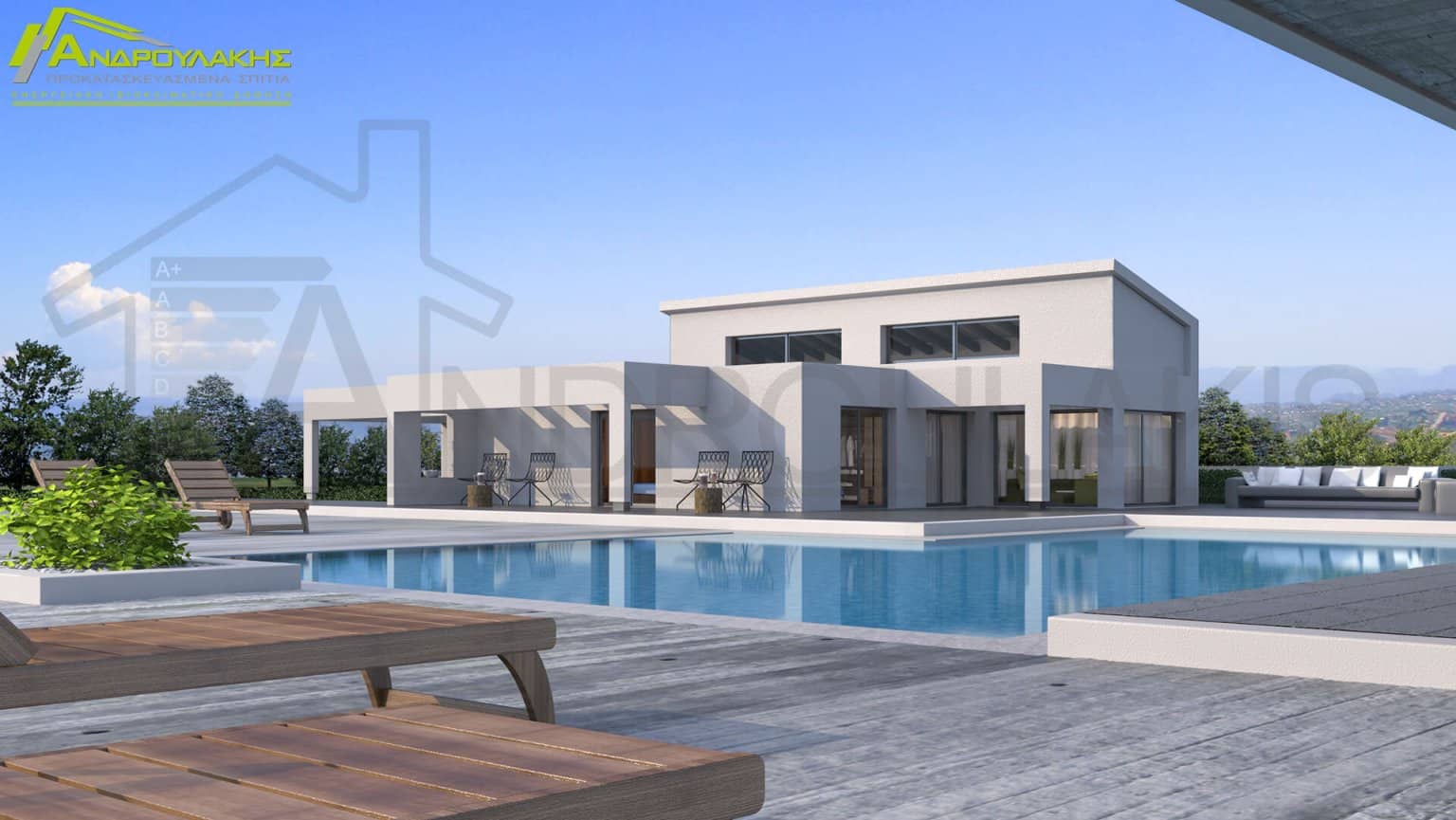 Ισόγεια Κατοικία 123 τ.μ. - Προκατασκευασμένα σπίτια | Προκατ | Ανδρουλάκης