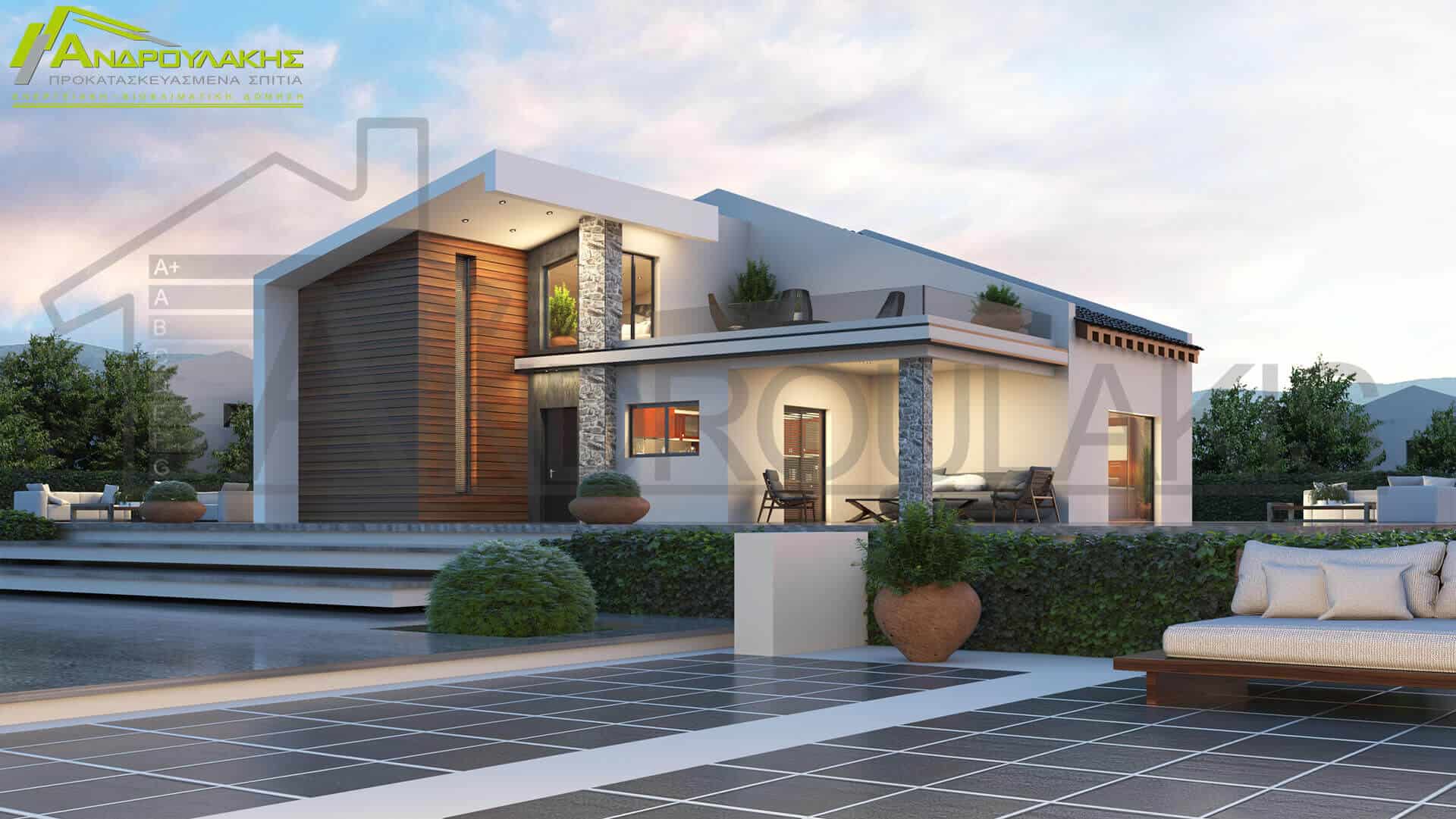 Ισόγεια Κατοικία Με Σοφίτα 130 τ.μ. - Προκατασκευασμένα σπίτια | Προκατ ...