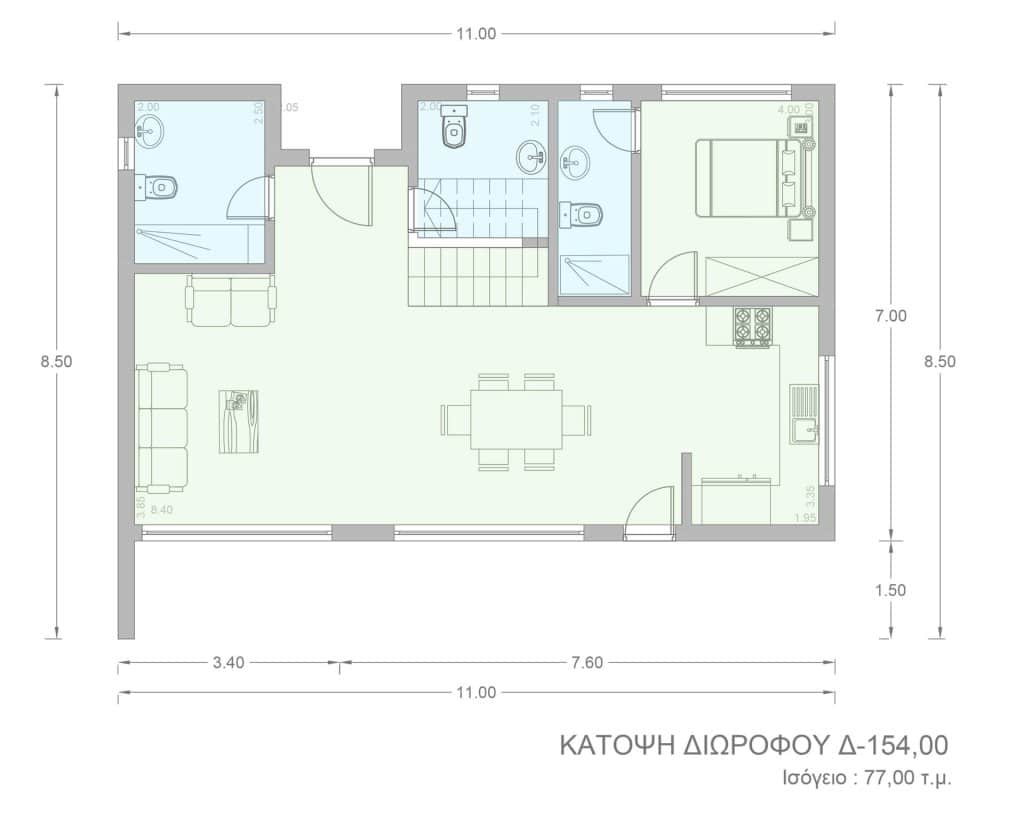 Διώροφη Κατοικία 154 τ.μ. - Προκατασκευασμένα σπίτια | Προκατ | Ανδρουλάκης