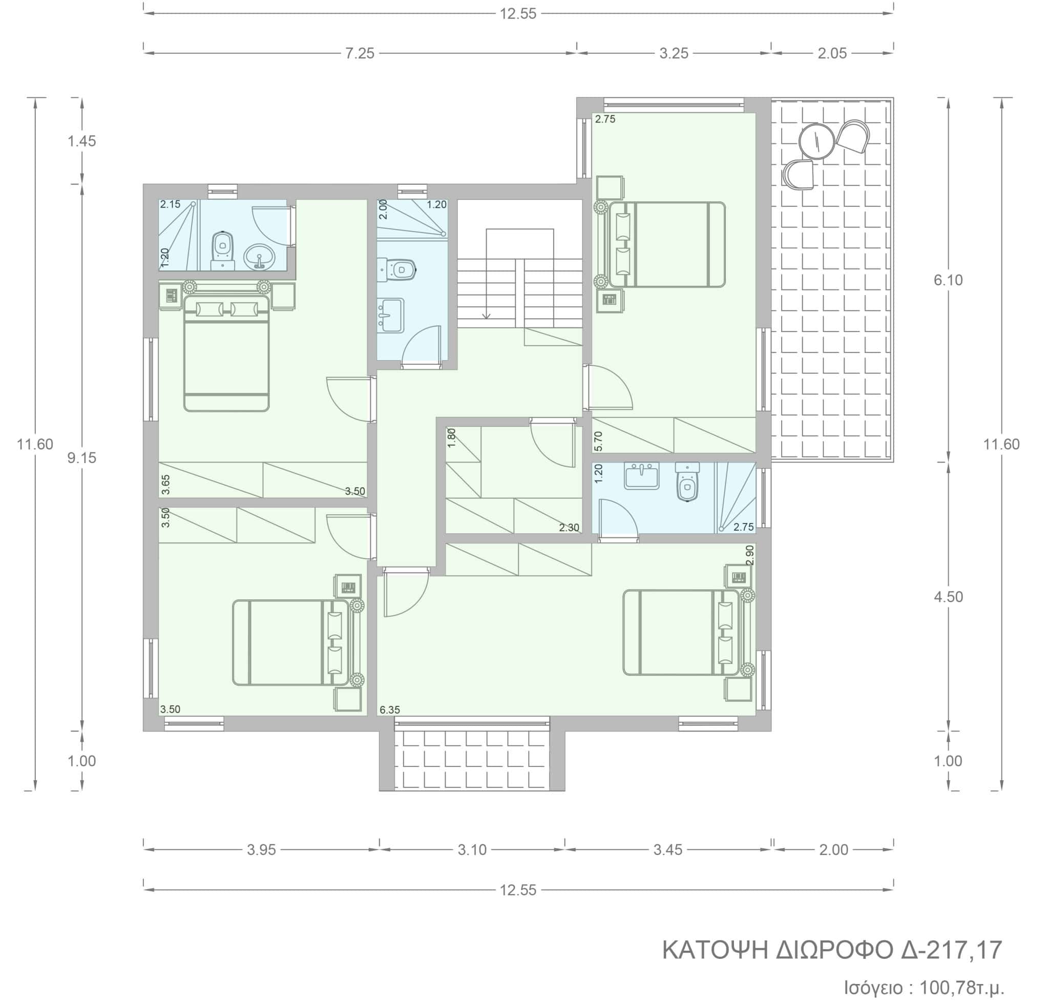 Διώροφη Κατοικία 217 τ.μ. - Προκατασκευασμένα σπίτια | Προκατ | Ανδρουλάκης