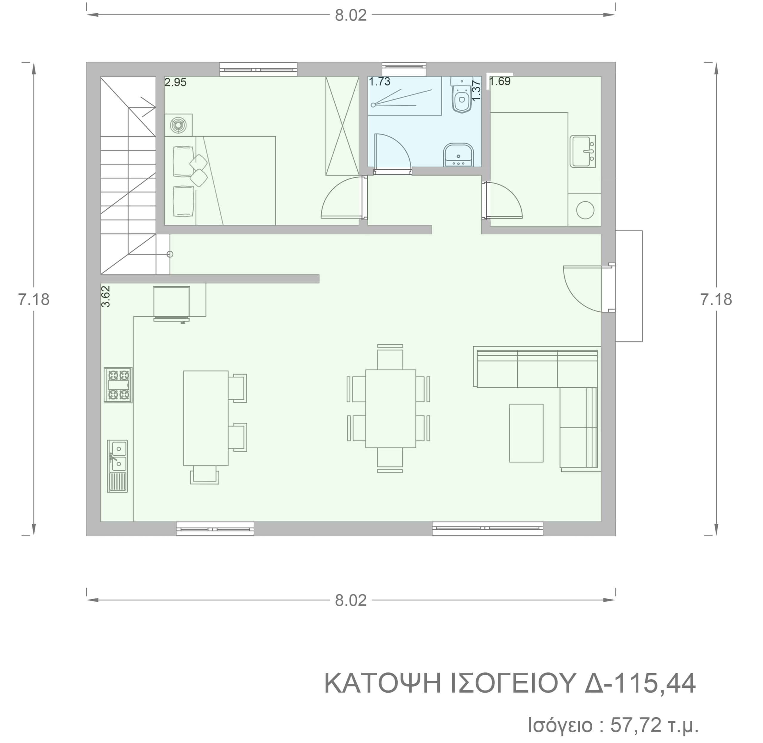Διώροφη Κατοικία 115 τ.μ. - Προκατασκευασμένα σπίτια | Προκατ | Ανδρουλάκης