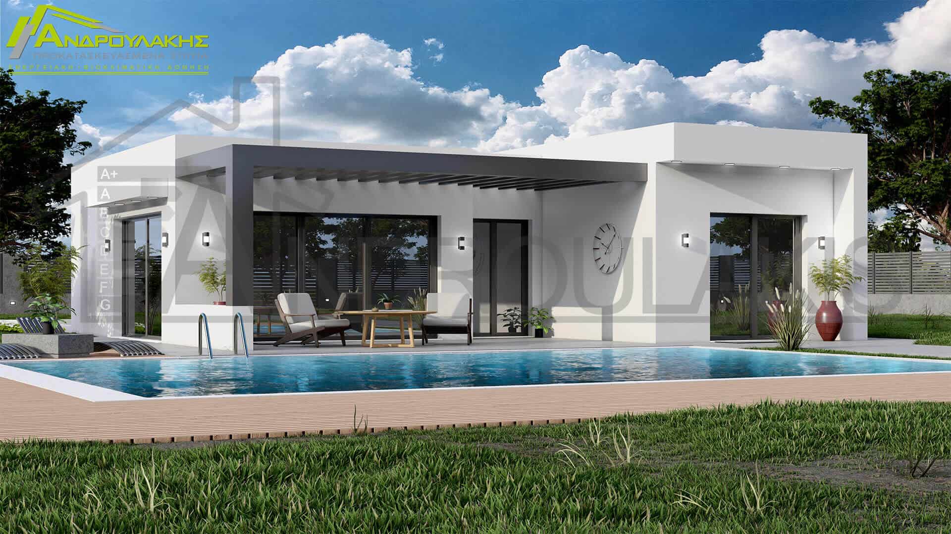 Ισόγεια Κατοικία 138 τ.μ. - Προκατασκευασμένα σπίτια | Προκατ | Ανδρουλάκης